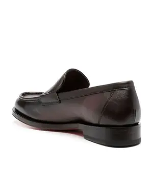 Santoni Tonal Stitched Slip-on Loafers