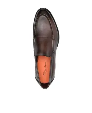 Santoni Tonal Stitched Slip-on Loafers
