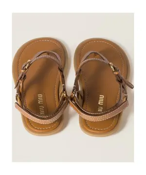 Miu Miu Flat Thong Sandals With Adjustable Ankle Strap
