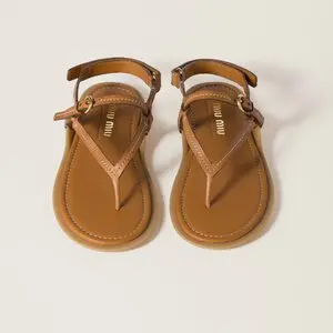 Miu Miu Flat Thong Sandals With Adjustable Ankle Strap