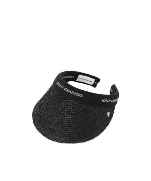 Helen Kaminski Logo Trim Visor Hat - Black