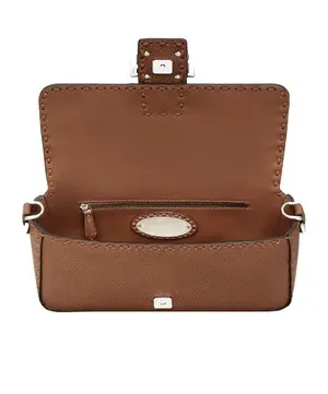 Fendi Medium Baguette Bag With Ff Buckle - Brown