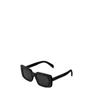 Celine Square Acetate Sunglasses With Crystal Embellishments - Black