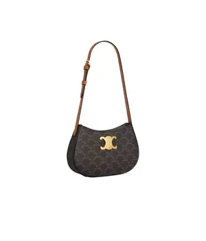 Celine Medium Tilly Bag In Triomphe Canvas And Calfskin