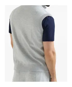 Brunello Cucinelli Zip Knitted High Neck Waistcoat - Grey