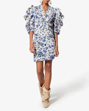 Isabel Marant Étoile Doris Dress With V-neck And Ruffled Sleeves