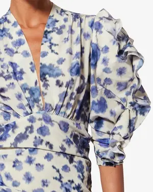 Isabel Marant Étoile Doris Dress With V-neck And Ruffled Sleeves