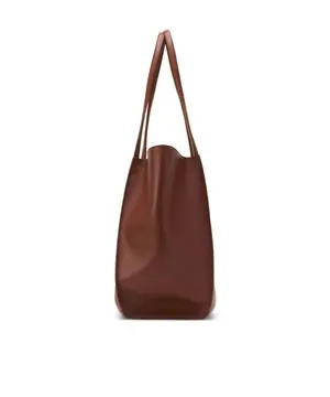 LANVIN Leather Clasp-closure Tote Bag - Brown