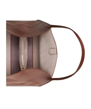 LANVIN Leather Clasp-closure Tote Bag - Brown