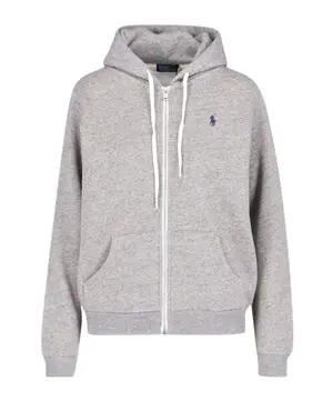 Polo Ralph Lauren Polo Ralph Lauren Embroidered Zip-Up Hoodie Gray