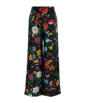 Gucci Floral Print Wide Leg Pants