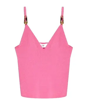 Versace Safety Pin Detailed Knitted Top