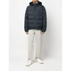 Aspesi Padded Zip-up Jacket With Detachable Hood - Black