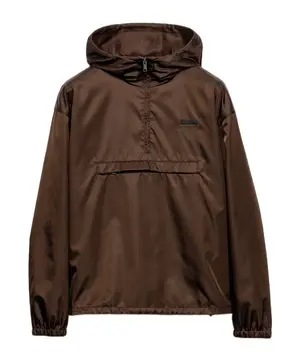 Prada Re-nylon Anorak With Hood - Brown