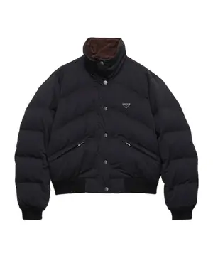 Prada Cropped Compact Poplin Down Jacket