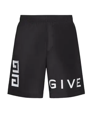 Givenchy Logo Printed Swim Shorts - Black
