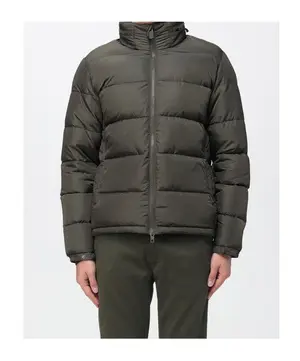 Aspesi Padded Hooded Jacket With Logo Patch - Green