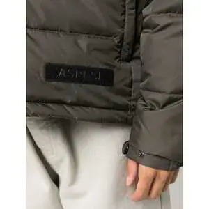 Aspesi Padded Hooded Jacket With Logo Patch - Green