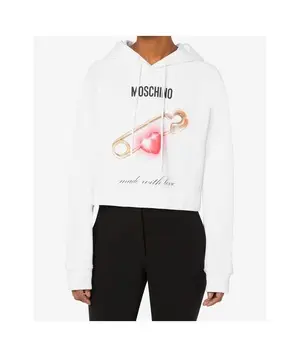 Moschino Heart-print Cotton Hoodie - White