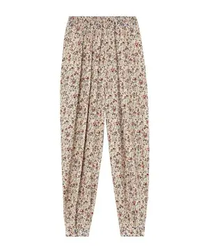 Loro Piana Floral Print Puffed Leg Trousers