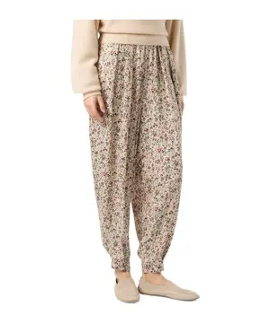 Loro Piana Floral Print Puffed Leg Trousers