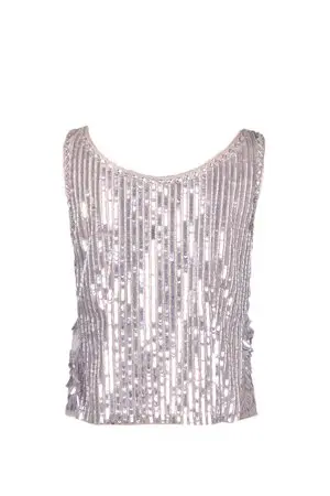 Alberta Ferretti Embellished Sleeveless Tank Top
