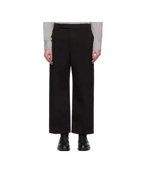 Thom Browne Pressed Crease Tapered Leg Chinos - Black