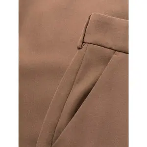 Balmain High Waist Trousers With Slit Detail - Brown
