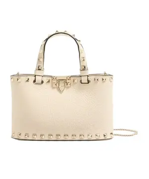 Valentino Garavani Rockstud Mini Shopping Bag - Light Ivory White