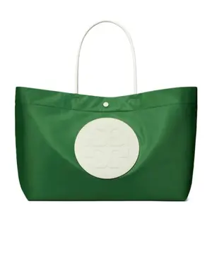 Tory Burch Ella Twist Logo Tote Bag - Basil