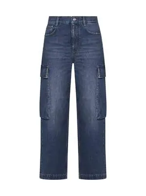 Stella McCartney High-waisted Cropped Leg Cargo Jeans