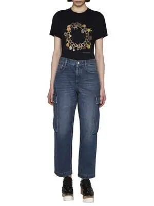 Stella McCartney High-waisted Cropped Leg Cargo Jeans