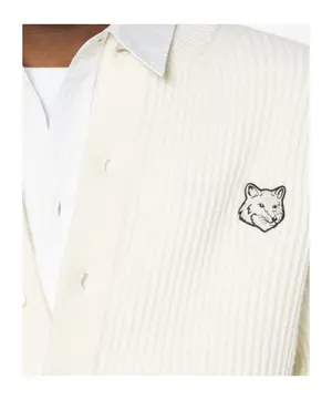 Maison Kitsuné Ribbed Knit Fox Head Cardigan