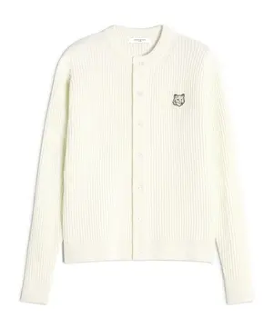 Maison Kitsuné Ribbed Knit Fox Head Cardigan - No