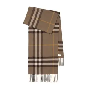 Burberry Burberry Checked Fringed-Edge Scarf Vole