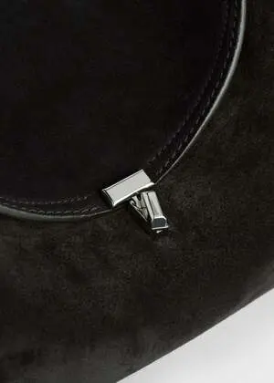 TOTEME Logo Plaque Foldover Top Shoulder Bag - Black