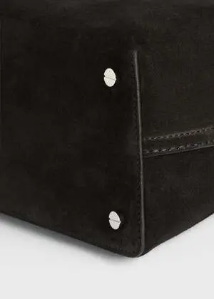 TOTEME Logo Plaque Foldover Top Shoulder Bag - Black