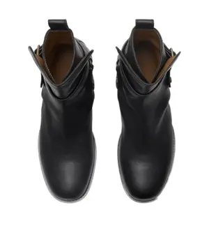 Burberry Round Toe Buckled Ankle Boots