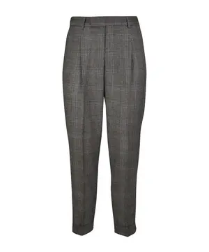 PT TORINO Tailored Checked Pleated Trousers