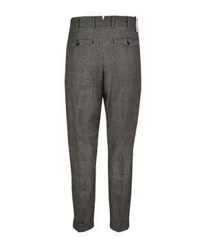 PT TORINO Tailored Checked Pleated Trousers