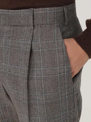 PT TORINO Tailored Checked Pleated Trousers