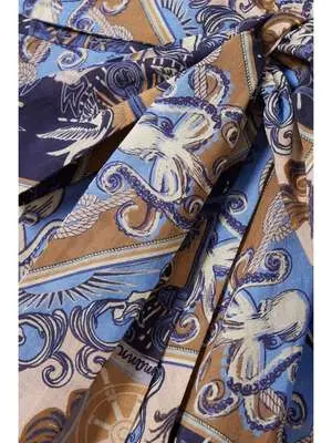 Zimmermann Long Sleeved Printed Dress With Waist Straps