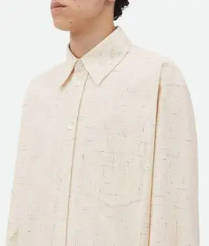 Bottega Veneta Textured Criss-cross Cotton Shirt