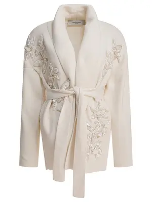 GOLDEN GOOSE Embroidered Belted Cardigan