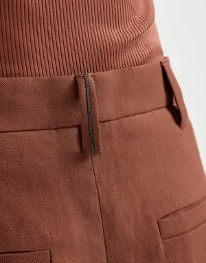 Brunello Cucinelli Pleated Bermuda Shorts With Monili Embellishment - Refractory Bricks