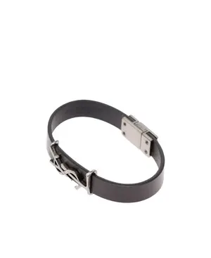 Saint Laurent Opyum Logo Plaque Bracelet - Black