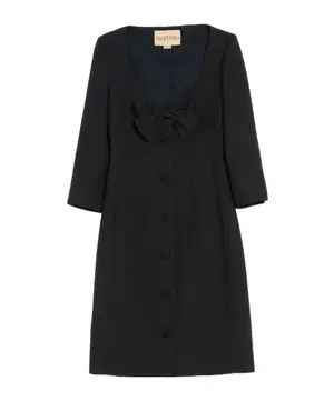 Valentino Garavani Crepe Couture Dress With Bow Detail