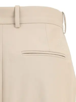 Loewe High-waisted Wide-leg Pleated Trousers With Anagram Embroidery