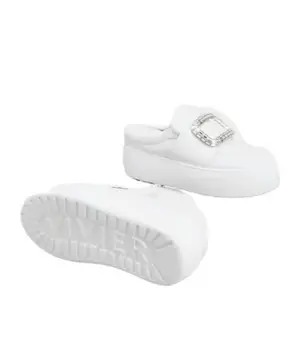 ROGER VIVIER Embellished Platform Sandals - White