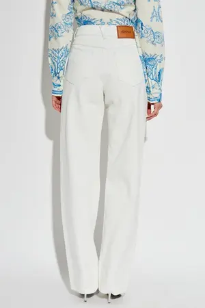 Versace Logo-patch Straight Leg Jeans